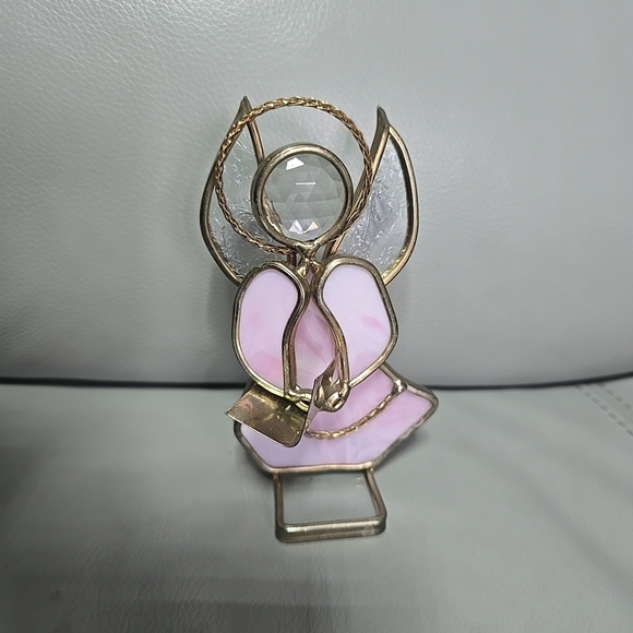Other | Vintage Stained Glass Angel Singing Handmade Signed Terry 86 ...